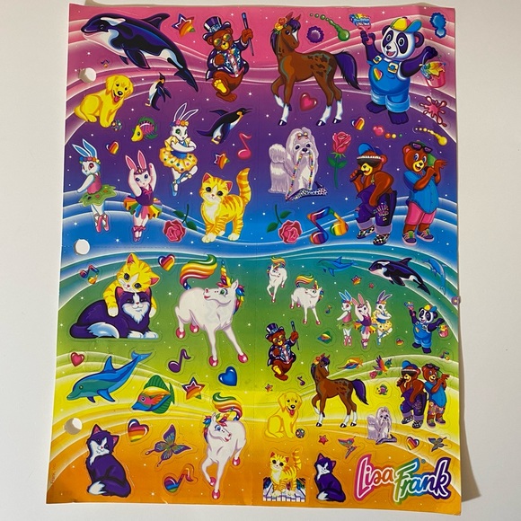 Lisa Frank | Accessories | Vintage Lisa Frank Jumbo Sticker Sheet ...